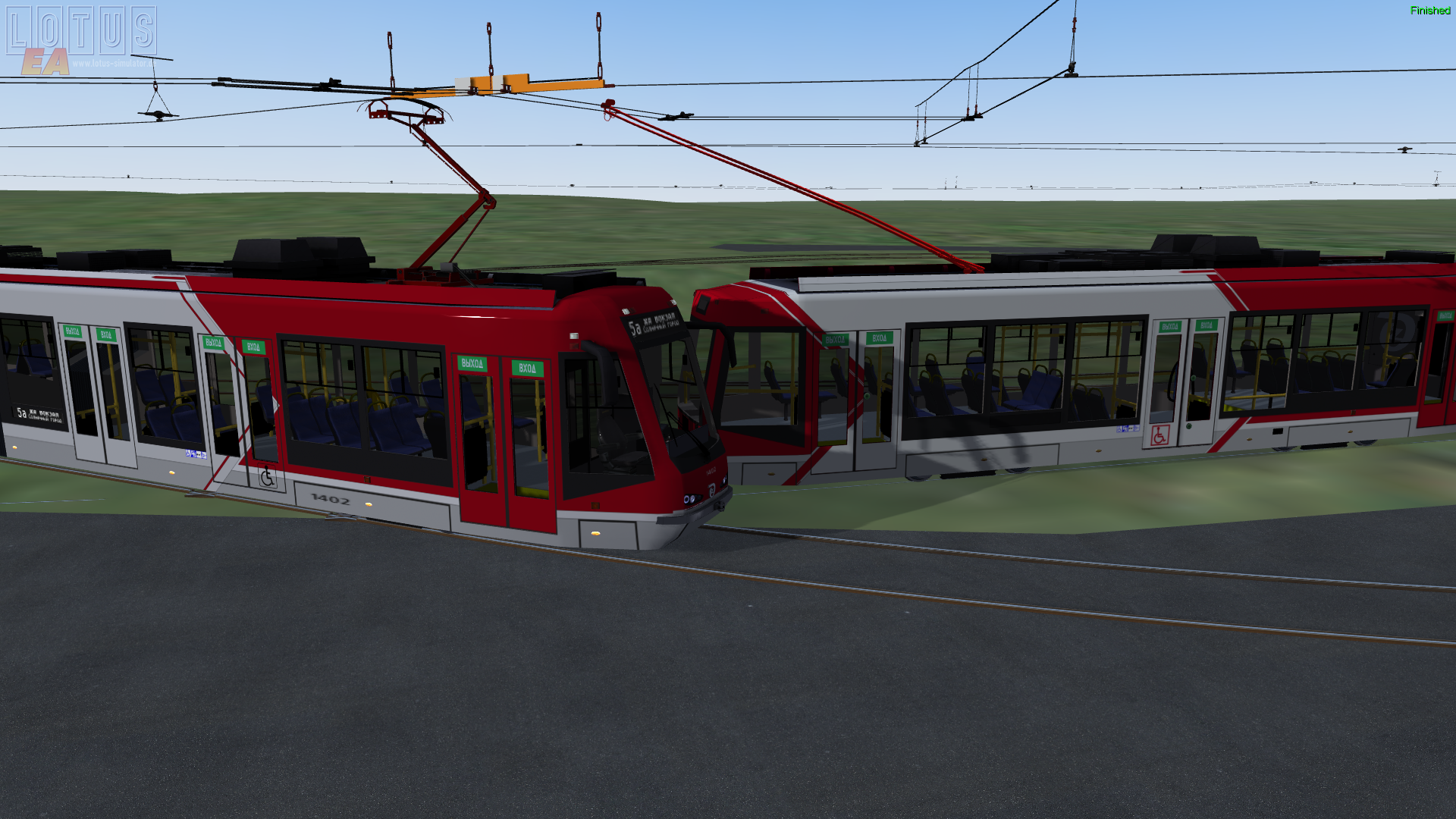Tram and trolleybus crossing test. - LOTUS-Simulator