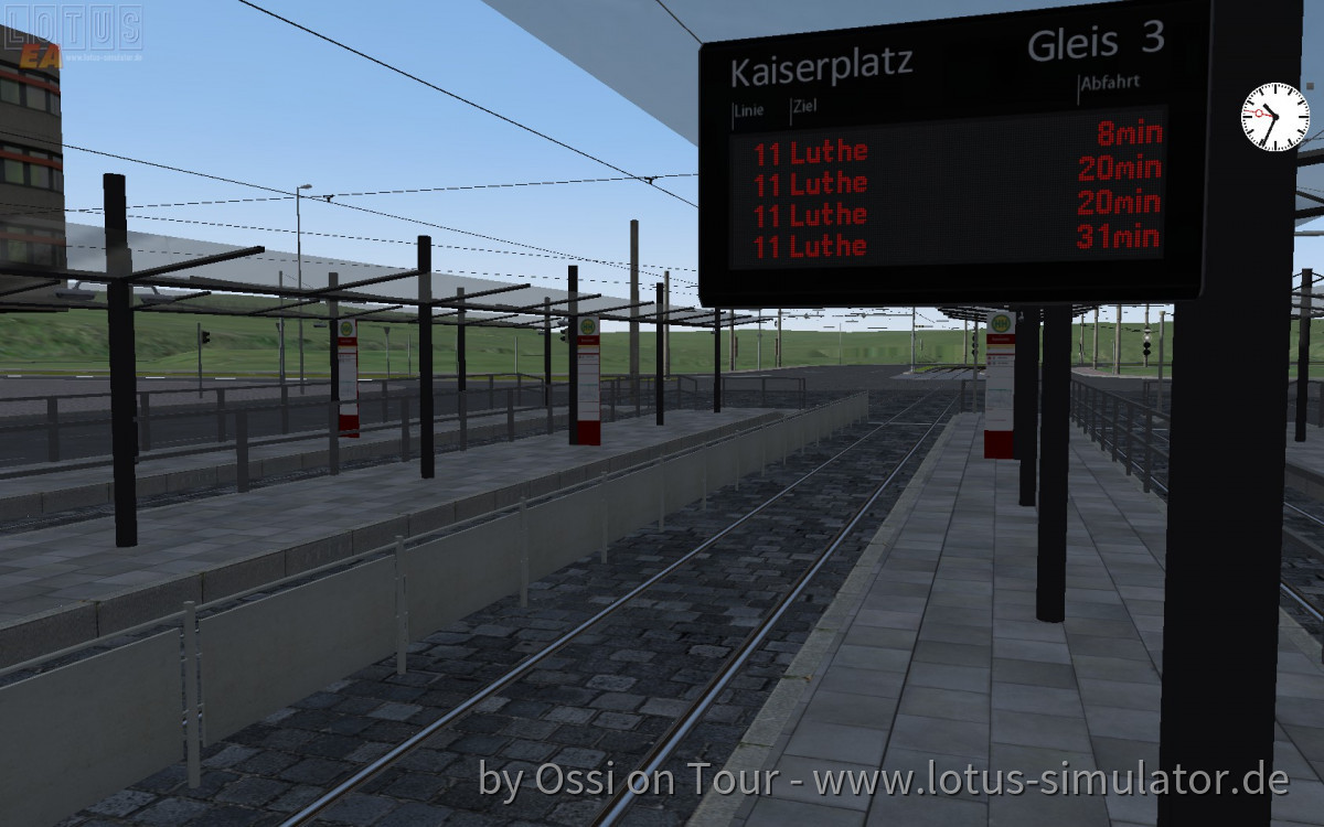 Erster Versuch mit Fahrplan und Tram + DFI Anzeige - LOTUS-Simulator